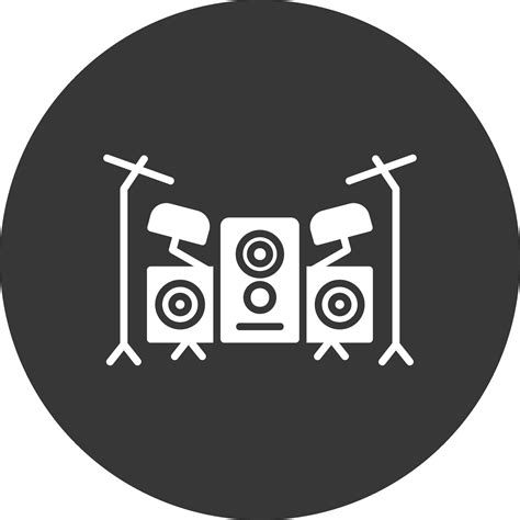 Drum Set Glyph Inverted Icon Vector Art At Vecteezy