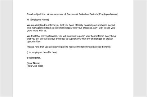 Employee Probation Completion Email Employee Probation Completion Email Template Probation