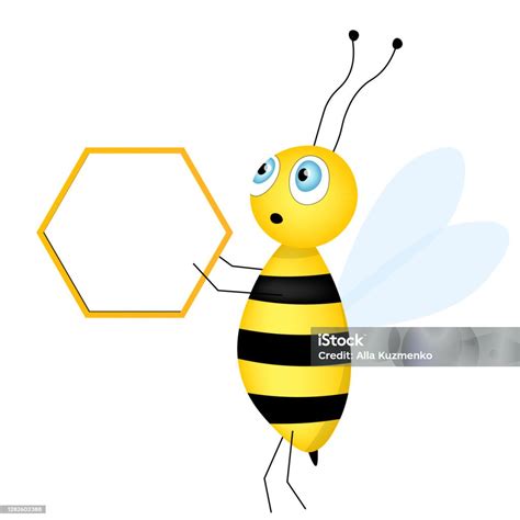 만화 귀여운 꿀벌 마스코트 빈 테이블메리 꿀벌 작은 말살 벡터 문자입니다 곤충 아이콘 초대 카드 벽지 학교 유치원을위한 휴일 템플릿 디자인 공간을 복사합니다 고급에 대한