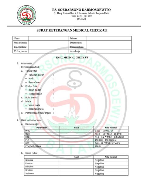 Form Hasil Mcu Paket I Pdf
