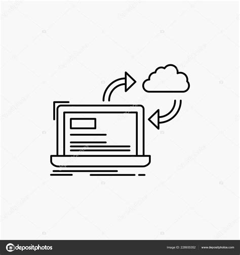 Sync Processing Data Dashboard Arrows Line Icon Vector Isolated Illustration Stock Vector Image