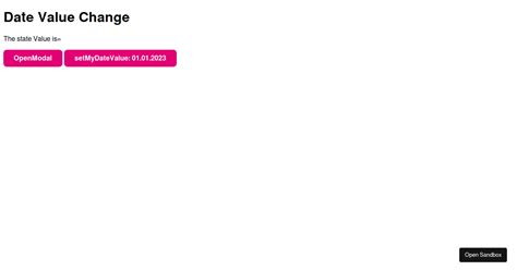 Date Value And Modal Codesandbox