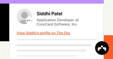 Siddhi Patel Application Developer At Corecard Software Inc The Org