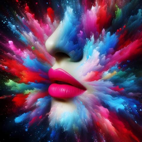 Artistic Image Of Colorful Expression Premium Ai Generated Image