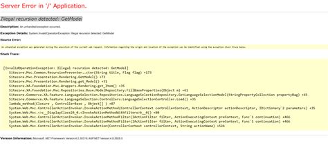 Sitecore Commerce 9 2 Sxa Storefront Illegal Recursion Detected