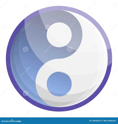 Ying Yang Icon Cartoon Style Stock Vector Illustration Of Silhouette