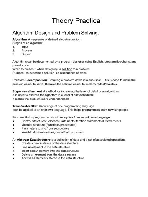 Practical Theory Notes June 23 Pdf Algorithms Software Engineering