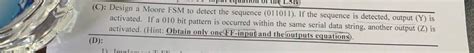 Solved C Design A Moore Fsm To Detect The Sequence