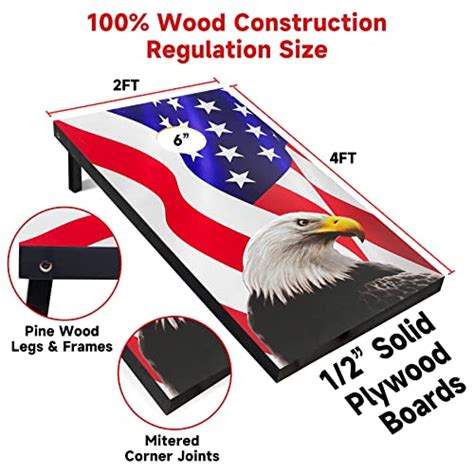 Solid Wood Cornhole Set Includes 2 Regulation Size Boards