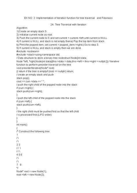 Advanced Data Structures And Algorithms Exp 2 Ex 2 Implementation Of Iteration Function For