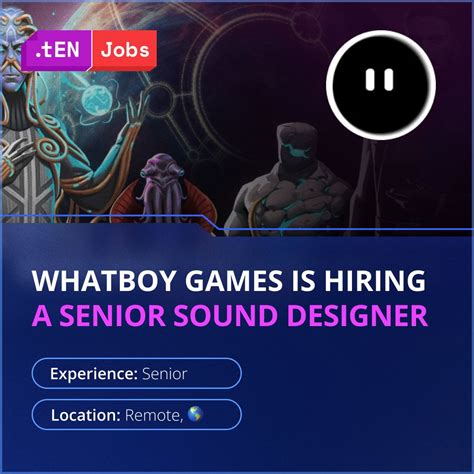 Gameaudio Sounddesigner Gamedev Gamedevelopment Hiring Tengg Jobs