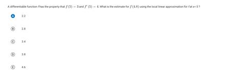 Solved A Differentiable Function F Has The Property That