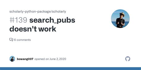 Search Pubs Doesn T Work Issue Scholarly Python Package Scholarly GitHub