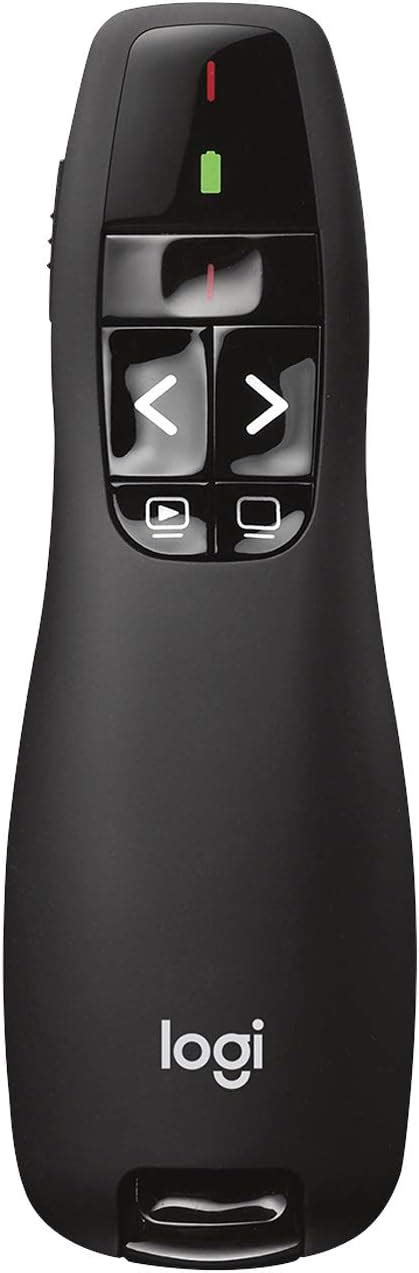 Logitech Wireless Presenter R400 Wireless Presentation Remote Clicker With Laser Pointer Black