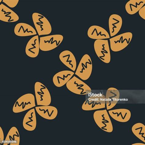 원활한 패턴 꽃 잎 0명에 대한 스톡 벡터 아트 및 기타 이미지 0명 검은색 금색 Istock