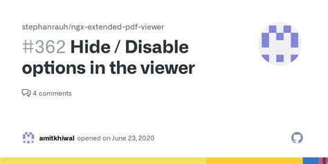 Hide Disable Options In The Viewer · Issue 362 · Stephanrauhngx Extended Pdf Viewer · Github