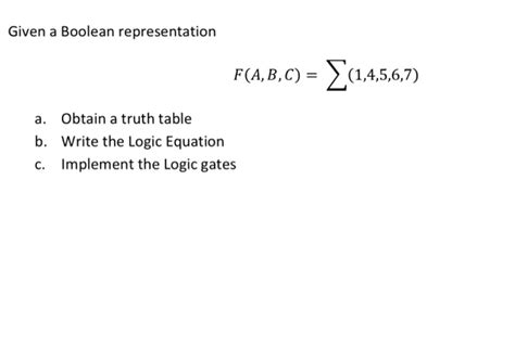 Solved Given A Boolean Representation Fa B C Sigma