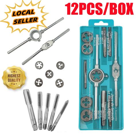 12pcs Tap And Die Set Internal And External Threads Essential Threading Rethreading Tool Kitm6