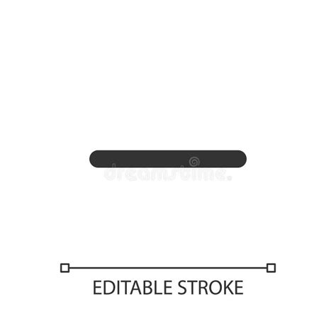 Minus Pixel Perfect White Linear Ui Icon For Dark Theme Stock Vector