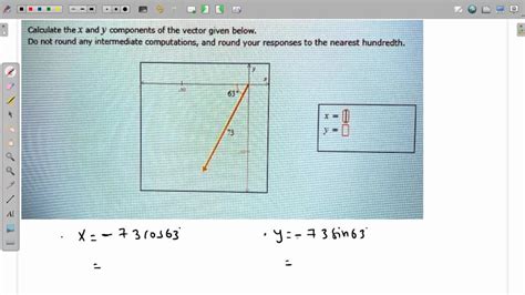 solved calculate the x and components of the vector given below do