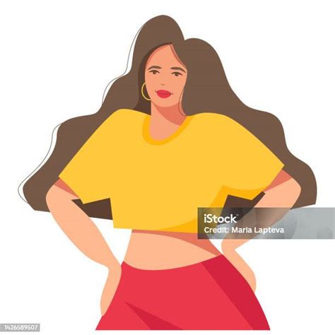 긴 머리를 가진 행복한 소녀 곱슬 머리로 아름다운 여자를 웃고 갈색 머리에 대한 스톡 벡터 아트 및 기타 이미지 갈색 머리 귀여운 긴 머리 Istock