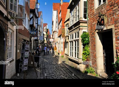 Bremen Germany Schnoor Quarter Oldest District Of Bremen Stock