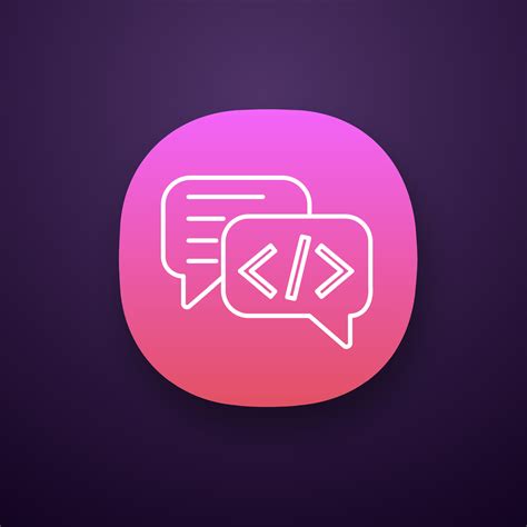 Chatbot Coding App Icon Ui Ux User Interface Talkbot With Chip Insert Codebot Code Writing
