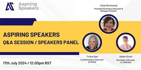 Carly Richmond On Linkedin Aspiring Speakers Qanda Session Speakers Panel