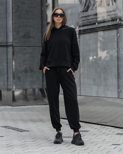 Спортивний костюм жіночий Staff be black oversize чорний оверсайз ...