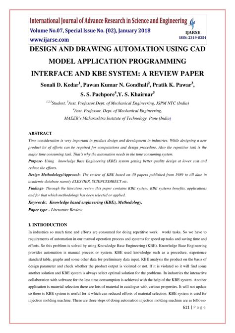 Pdf Design And Drawing Automation Using Cad Model Application