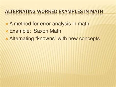 Example Of Error Analysis And Worked Examples