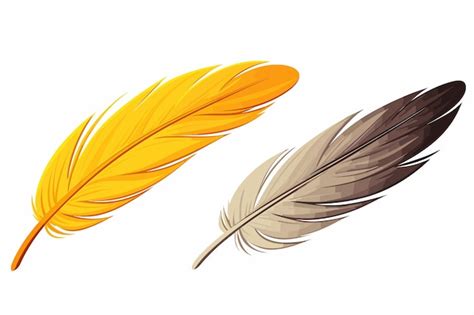 Premium Vector Feather Flat Vector Art Illustration Cartoon Colorful