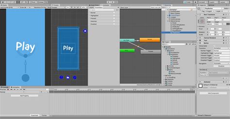 Unity Game Engine How Can I Combine Menu Animation And Button Animations In Unity3d Stack