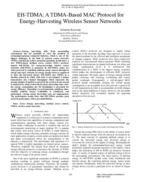 Pdf Eh Tdma A Tdma Based Mac Protocol For Energy Harvesting Wireless Sensor Networks