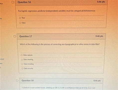 Solved For Logistic Regression Predictor Independent