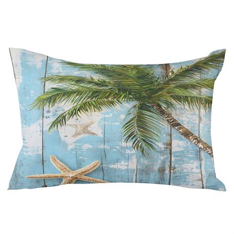 Coastal Beach Blue Throw Pillow Cover 20 X 26 Inch Decorative Pillow