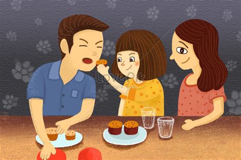 행복 한 행복 가족 손으로 그린 그림 일러스트 무료 다운로드 Lovepik