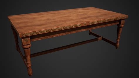 3d Model Stylized Table Vr Ar Low Poly Cgtrader