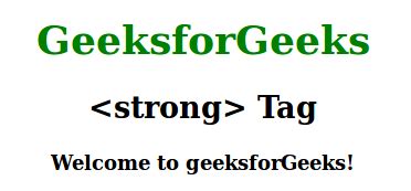 HTML Strong Tag GeeksforGeeks