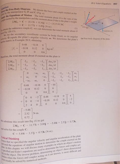 Homework And Exercises 3d Dynamics Determining The Moments Of