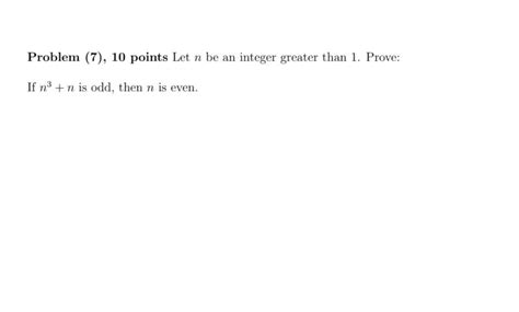 Solved Problem 7 10 Points Let N Be An Integer Greater