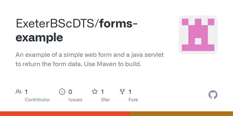 Github Exeterbscdtsforms Example An Example Of A Simple Web Form And A Java Servlet To