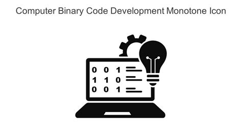 Computer Binary Code Development Monotone Icon In Powerpoint Pptx Png