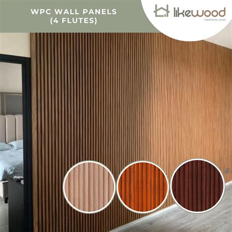 Matimco Likewood Wpc Fluted Wall Panels 4 Flutes 24 X 16 X 290 Cm