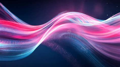 Colorful Abstract Light Waves On Dark Background Stock Footage Video