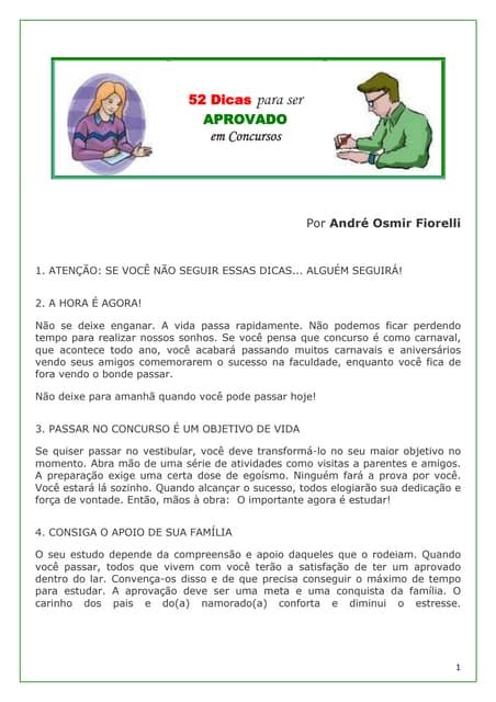 52 Dicas Para Ser Aprovado Em Concursos Pdf