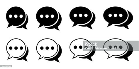 채팅 아이콘 벡터 격리 요소입니다 토크 버블 음성 표지판 세트입니다 빈 거품 벡터 아이콘입니다 메시지 벡터 아이콘입니다 공란에 대한 스톡 벡터 아트 및 기타 이미지 Istock