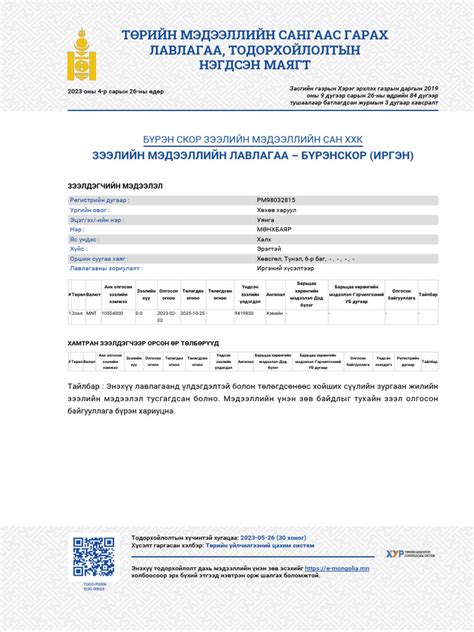 Зээлийн мэдээлэл Pdf