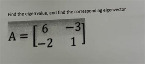 Solved Find The Eigenvalue And Find The Corresponding Chegg