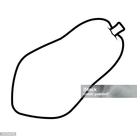 블랙 라인 파파야 과일 색칠 페이지 벡터 일러스트 레이 션 이미지 흰색 배경에 미취학 아동 활동 책 0명에 대한 스톡 벡터 아트 및 기타 이미지 Istock